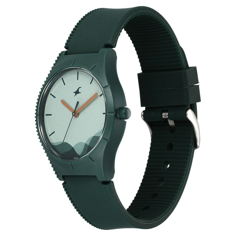 Fastrack Tees Wanderlust Quartz Analog Green Dial Silicone Strap Watch ...