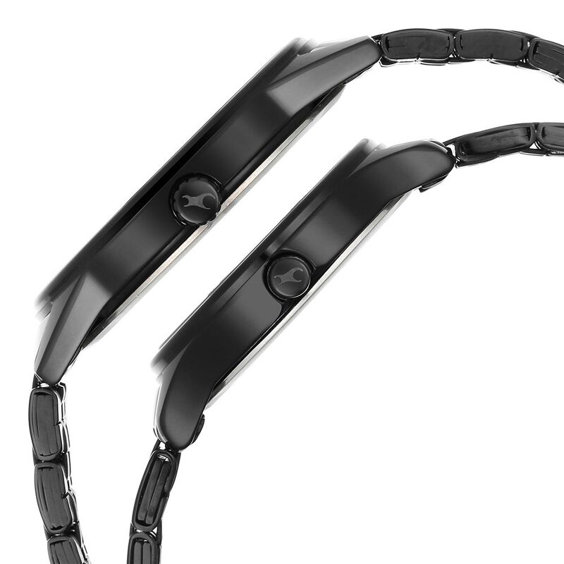 Fastrack Mixmatched Quartz Analog Black Dial Black Stainless Steel ...