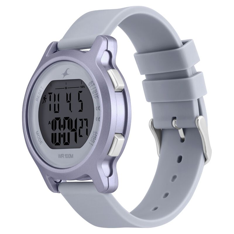 Fastrack Street Line Digital Dial Purple Silicone Strap Watch for Girls