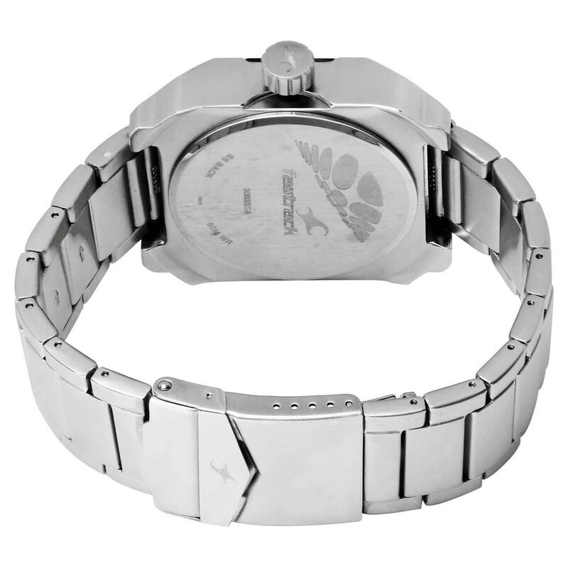 Fastrack Quartz Analog Black Dial Stainless Steel Strap Watch for Guys