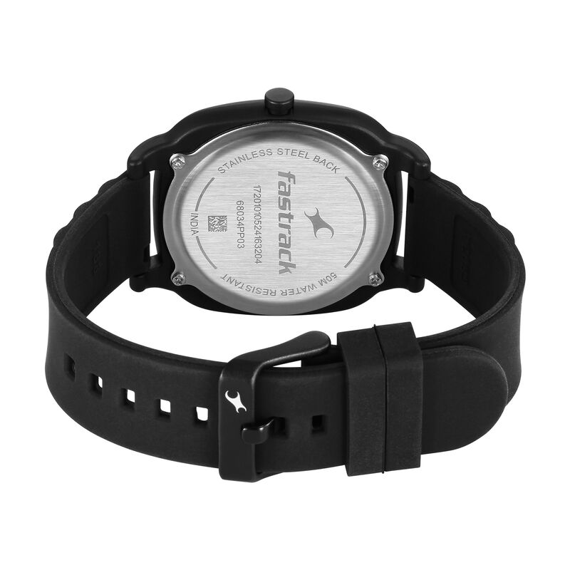 Fastrack Hype All Black Quartz Analog Black Dial With Black Silicone ...