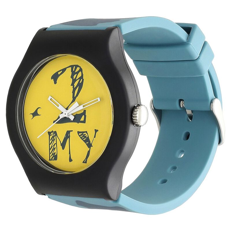 Fastrack Quartz Analog Yellow Dial Silicone Strap Watch for Unisex