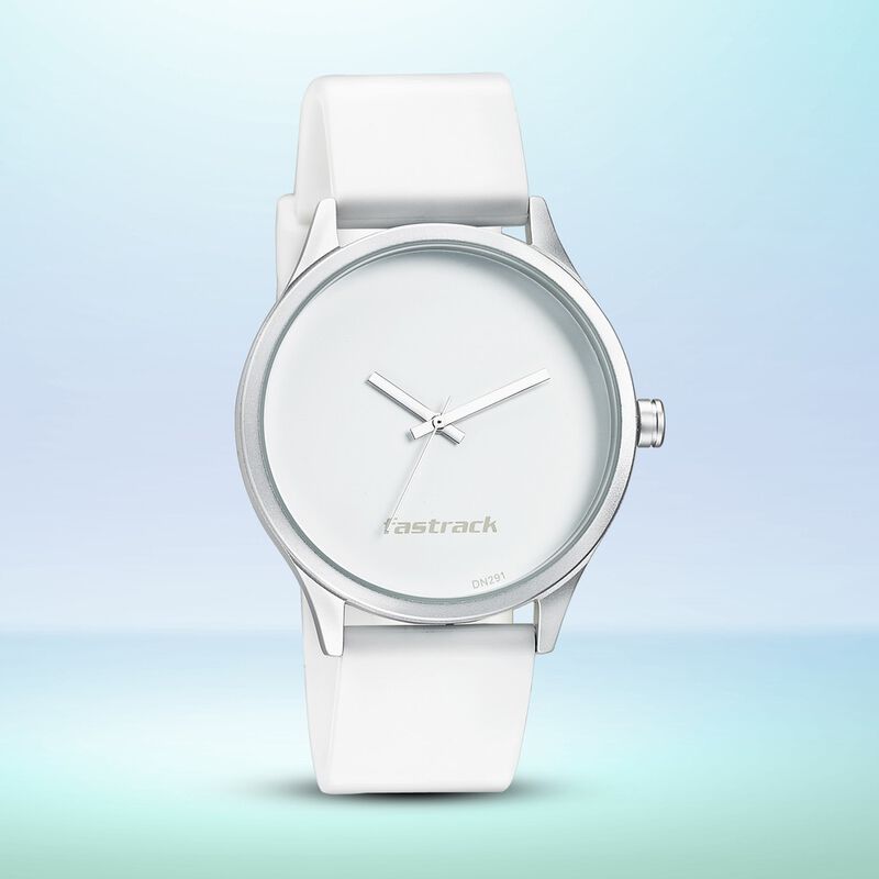 Buy Online Fastrack Topicals Quartz Analog White Dial Silicone Strap ...