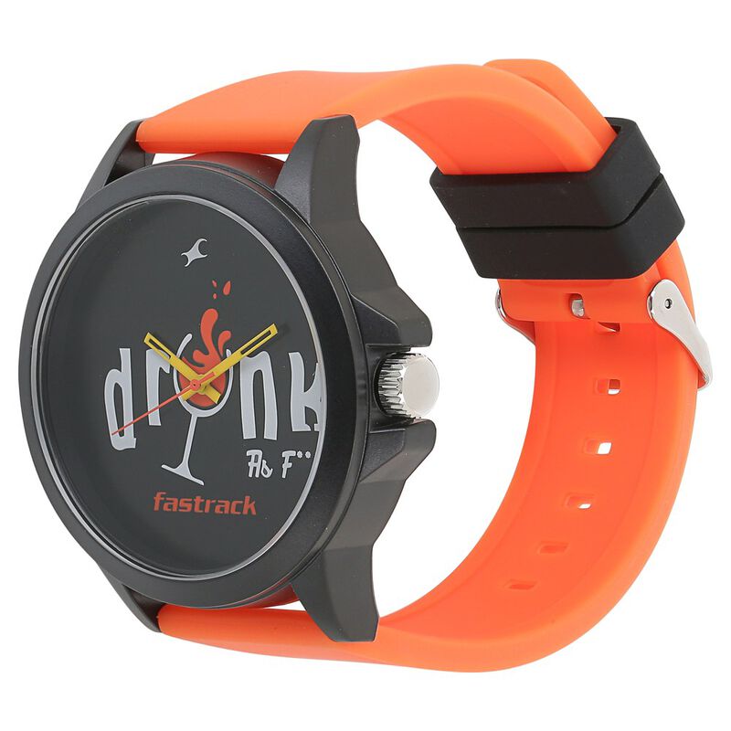 Fastrack Quartz Analog Black Dial Silicone Strap Watch for Unisex