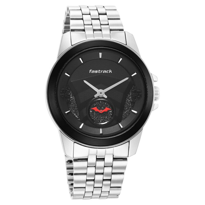 Fastrack Batman Quartz Analog Black Dial Stainless Steel Strap Watch ...