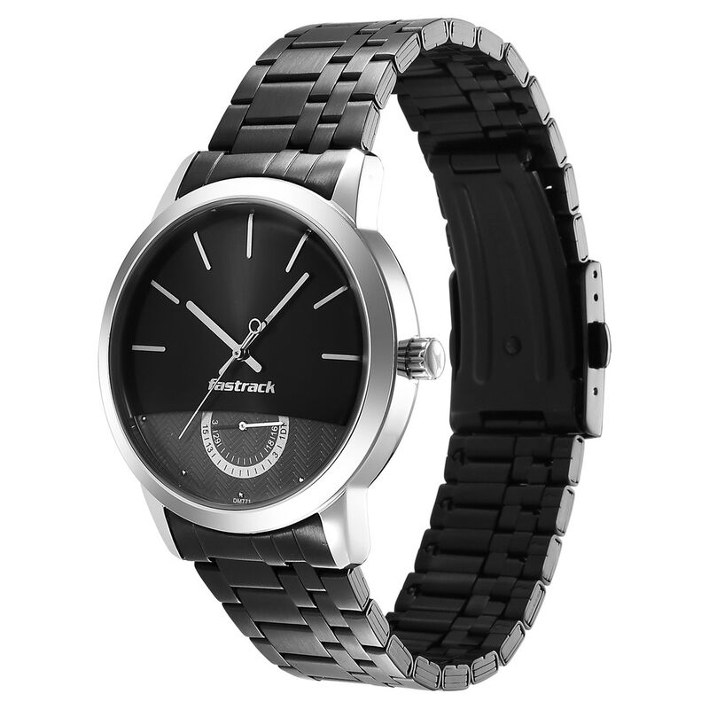 Fastrack Opulence Quartz Analog with Date Black Dial Stainless Steel ...