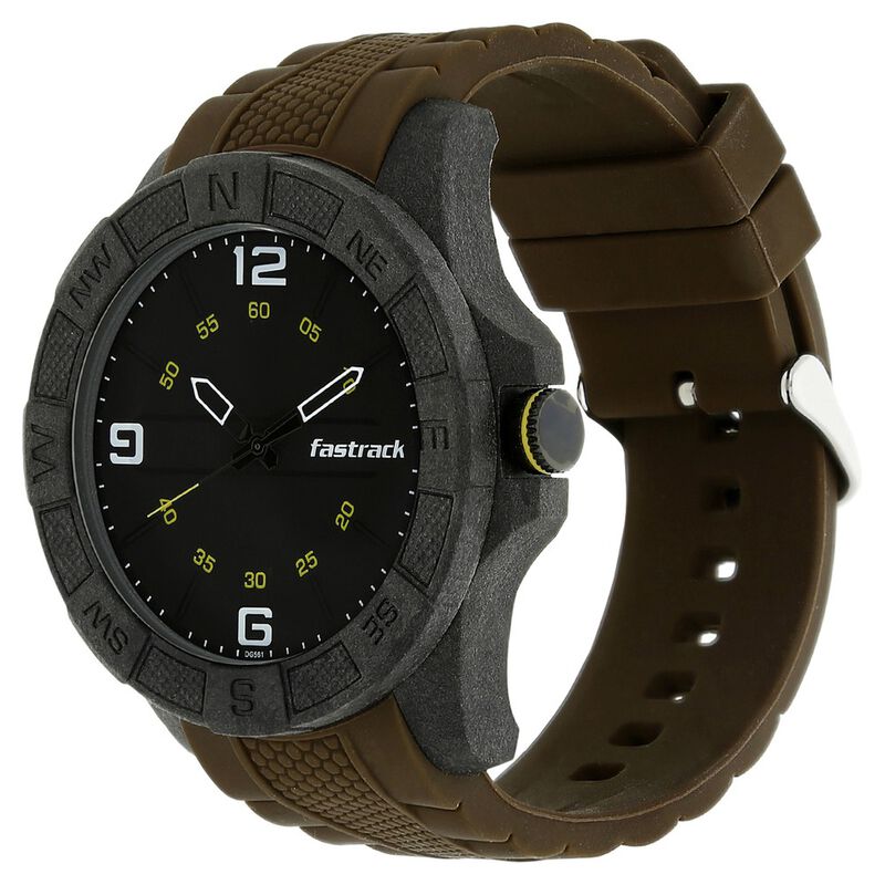 Fastrack Light Weight Quartz Analog Black Dial Silicone Strap Watch for ...