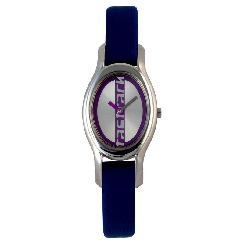 Buy Online Fastrack Quartz Analog Silver Dial Leather Strap Watch for ...