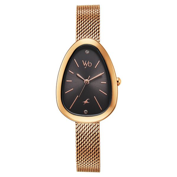Buy Online Vyb Prodigy By Fastrack Quartz Analog Grey Dial Rose Gold ...