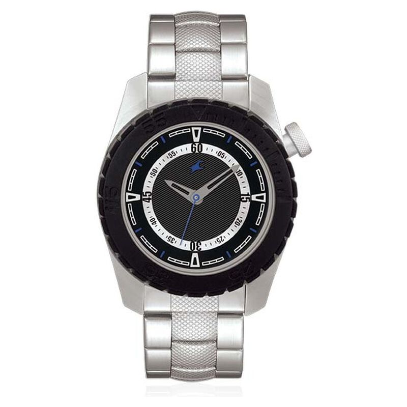 Buy Online Fastrack Quartz Analog Black Dial Stainless Steel Strap ...