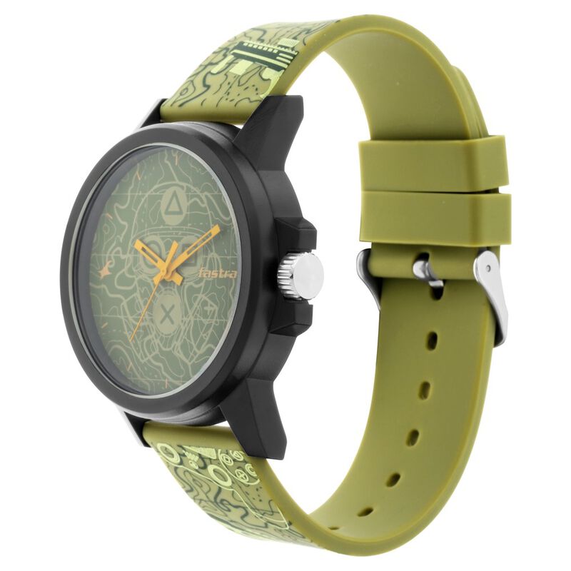 Fastrack Arcade Quartz Analog Green Dial Silicone Strap Unisex Watch