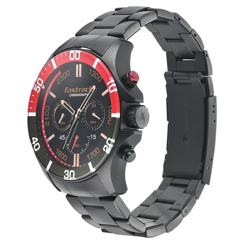 Fastrack Hitlist Quartz Chronograph Black Dial Stainless Steel Strap ...
