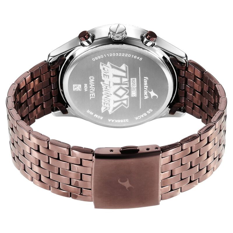 Fastrack Thor Quartz Multifunction Red Dial Metal Strap Watch for Guys