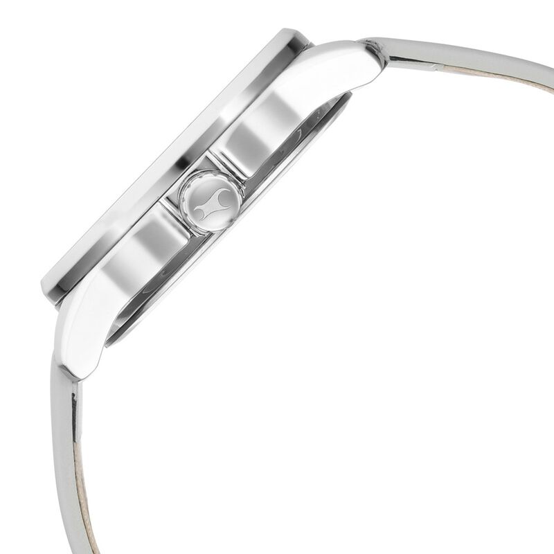 Fastrack Exuberant Quartz Analog White Dial Leather Strap Watch for Guys