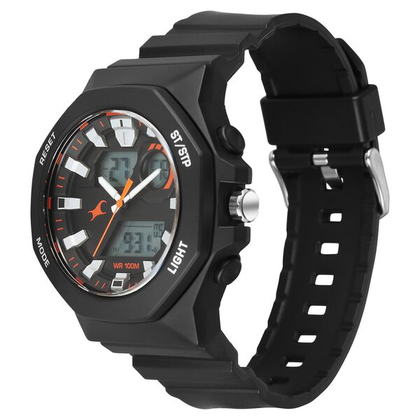 Buy Online Fastrack Streetstyle Quartz Digital Black Dial Black PU ...