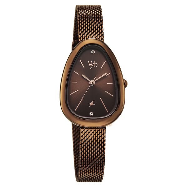 Buy Online Vyb Prodigy By Fastrack Quartz Analog Brown Dial Brown ...