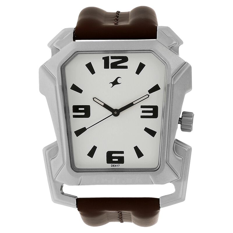 Buy Online Fastrack Quartz Analog White Dial Leather Strap Watch for ...