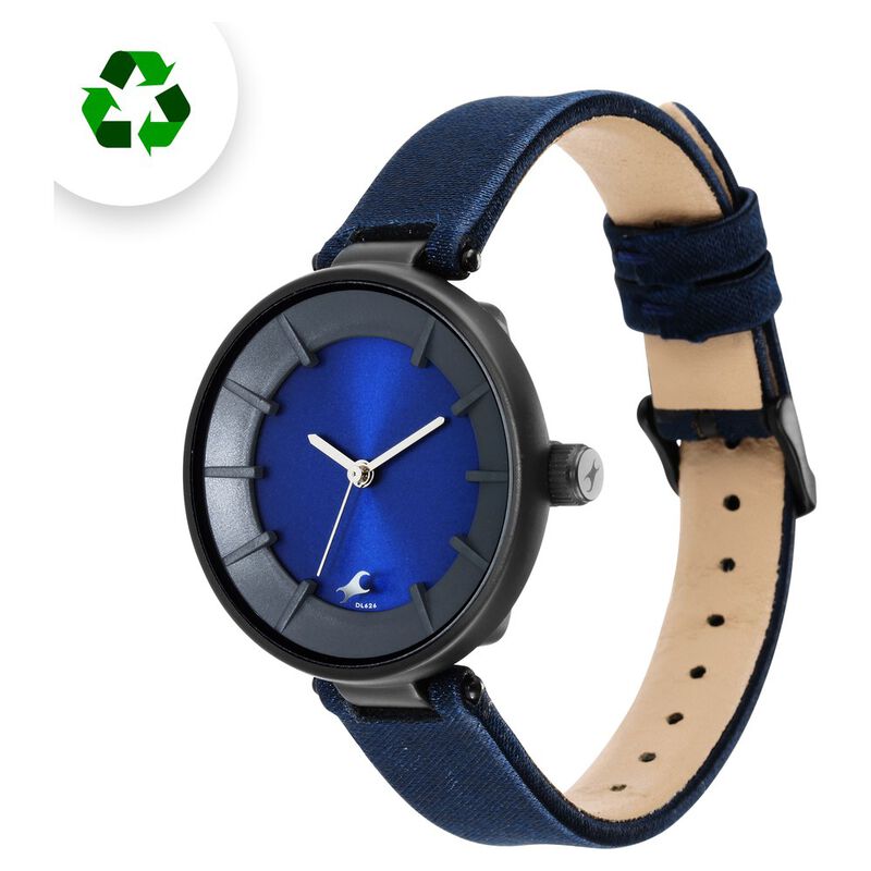 Fastrack Revibe Quartz Analog Blue Dial Fabric Strap Watch for Girls