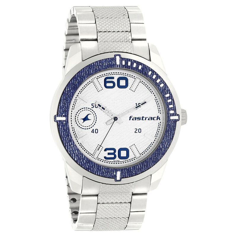 Fastrack Denim Quartz Analog Silver Dial Stainless Steel Strap Watch ...