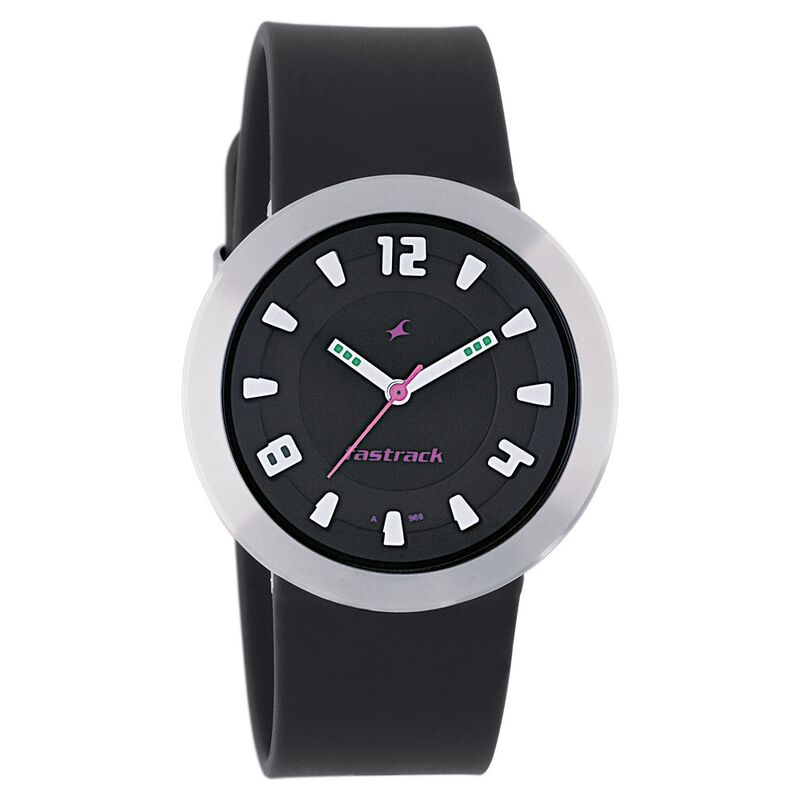 Buy Online Fastrack Quartz Analog Black Dial Plastic Strap Watch for ...