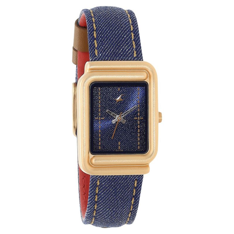 Fastrack Denim Quartz Analog Black Dial Denim Strap Watch for Girls