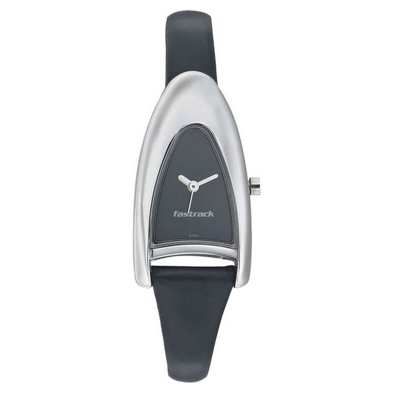 Buy Online Fastrack Quartz Analog Black Dial Leather Strap Watch for ...
