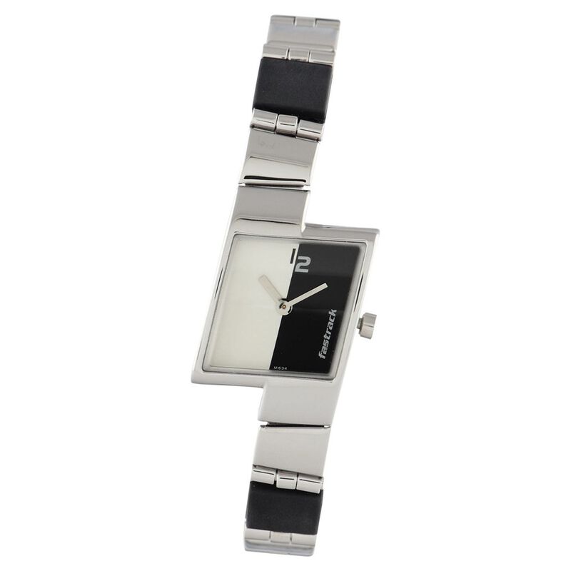 Buy Online Fastrack Quartz Analog Silver Dial Stainless Steel Strap ...
