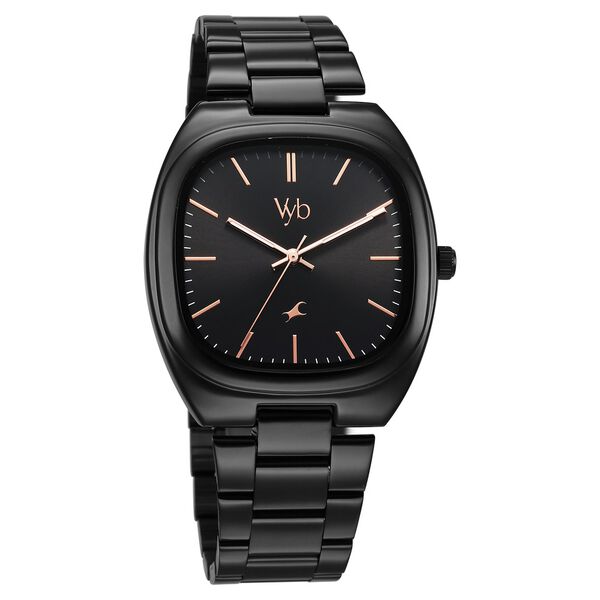Buy Online Fastrack Vyb Aviator Quartz Analog Black Dial Black Metal ...