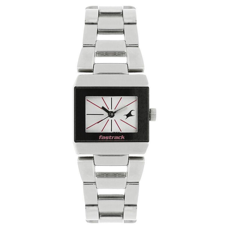 Buy Online Fastrack Quartz Analog Silver Dial Stainless Steel Strap ...