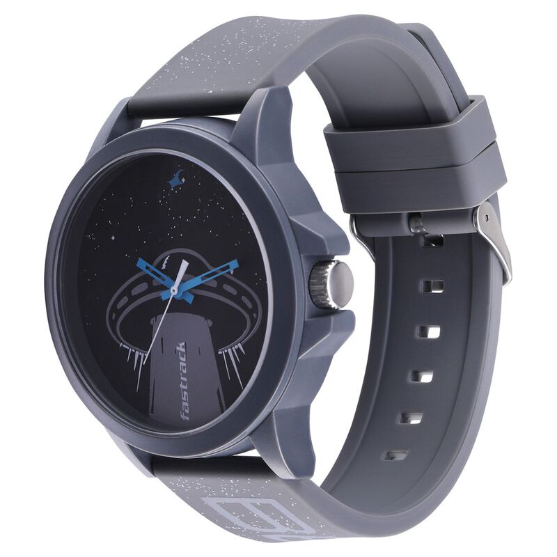 Fastrack Space Rover Quartz Analog Black Dial Silicone Strap Unisex Watch