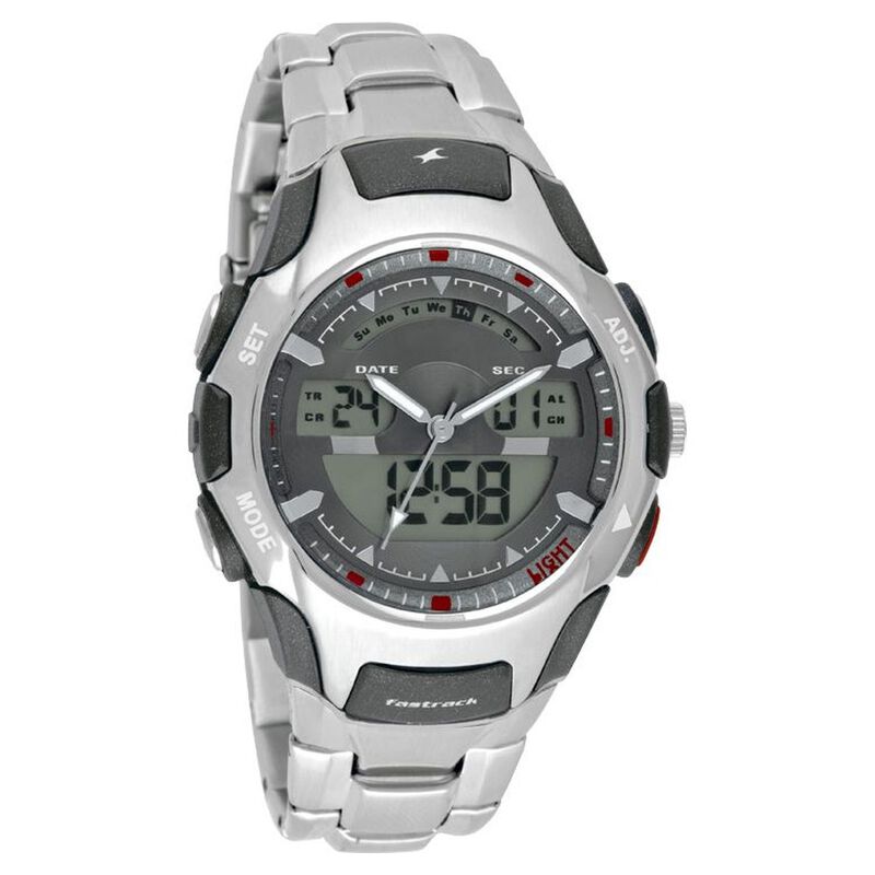 Buy Online Fastrack Quartz Analog Digital Grey Dial Metal Strap Watch ...