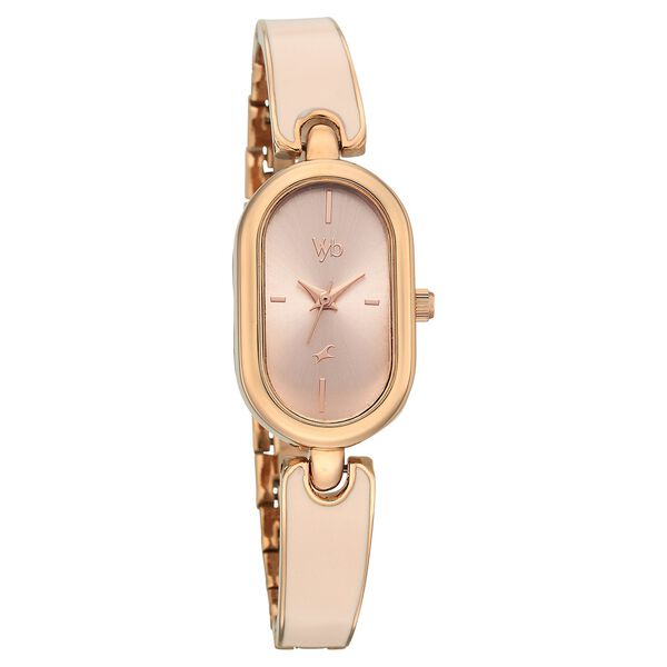 Buy Online Vyb Diva By Fastrack Quartz Analog Pink Dial Rose Gold Metal ...