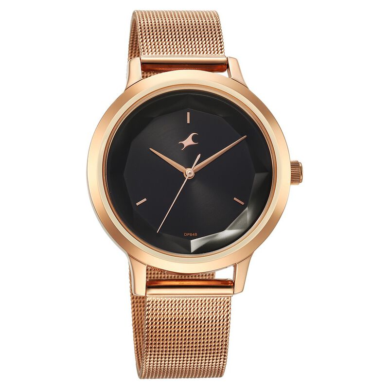 Fastrack Fleek Quartz Analog Black Dial Stainless Steel Strap Watch For ...