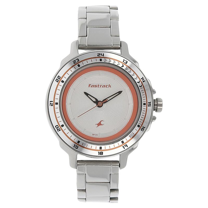 Buy Online Fastrack Quartz Analog Silver Dial Stainless Steel Strap ...