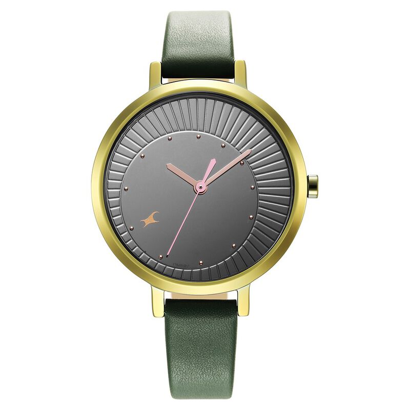 Fastrack Style Up Black Dial Leather Strap Watch for Girls