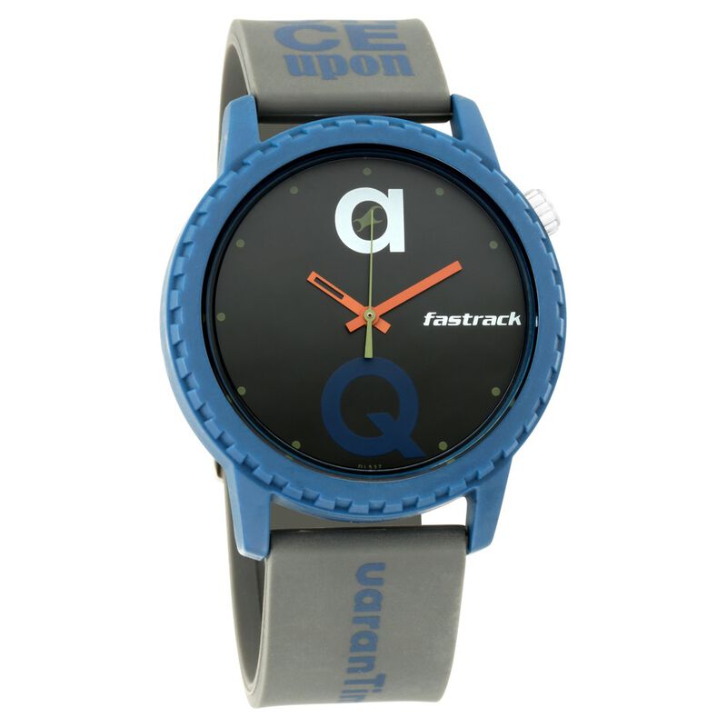 Buy Online Fastrack Lockdown Quartz Analog Black Dial Silicone Strap ...