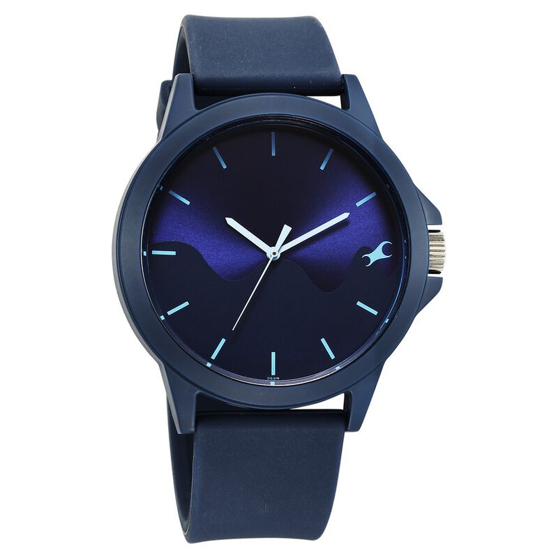 Fastrack Tees Wanderlust Quartz Analog Blue Dial Silicone Strap Watch ...