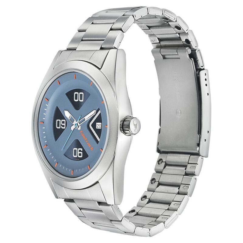 Fastrack Go Skate Quartz Analog with Date Blue Dial Stainless Steel ...