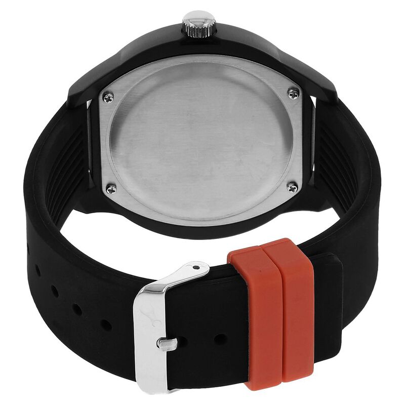 Fastrack Tees Quartz Analog Black Dial Polyurethane Strap Unisex Watch