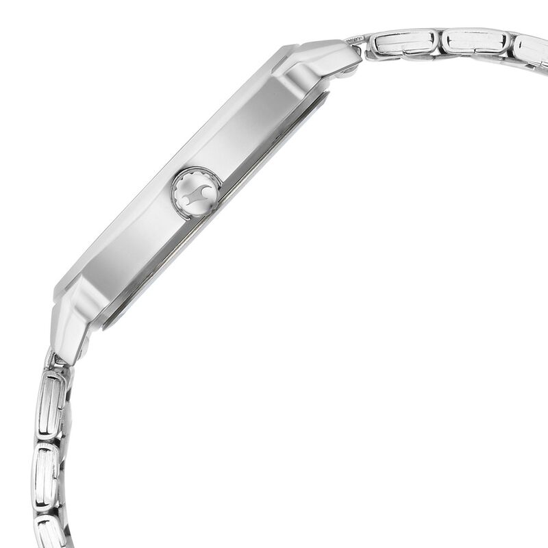Fastrack Stunners White Dial Metal Strap Watch for Guys