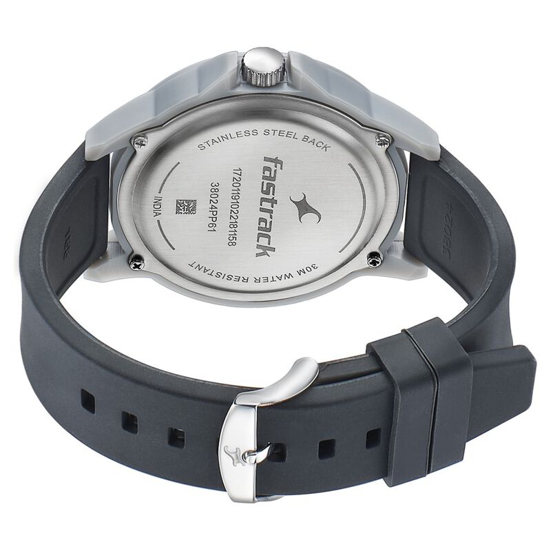 Fastrack Tees Quartz Analog Black Dial Silicone Strap Unisex Watch