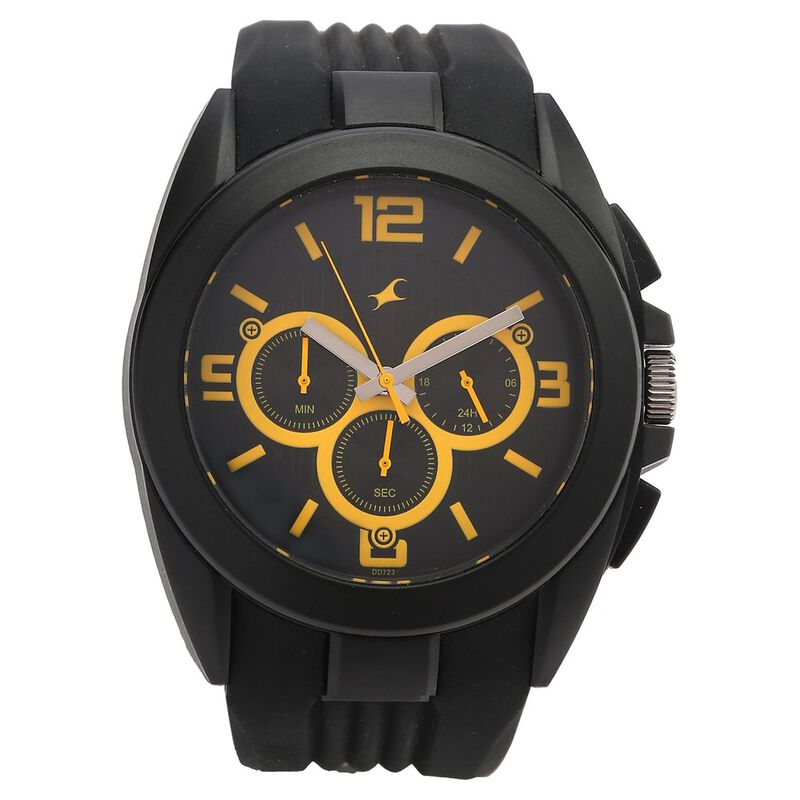 Buy Online Fastrack Quartz Chronograph Black Dial Plastic Strap Watch ...