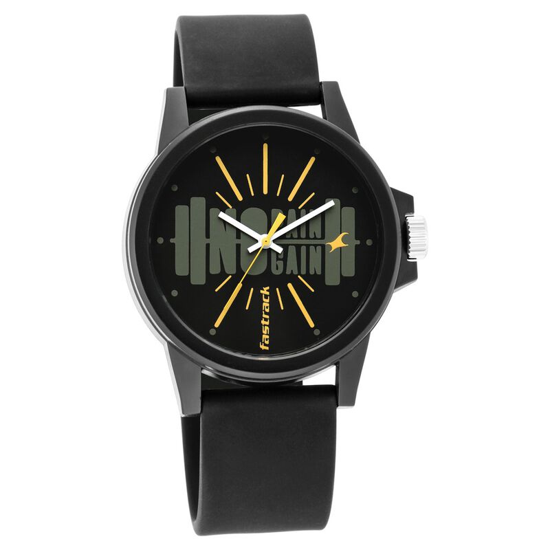 Buy Online Fastrack Fastfit Quartz Analog Black Dial Black Colour ...