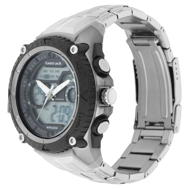 Fastrack Hitlist Quartz Analog Digital Dial Stainless Steel Strap Watch ...
