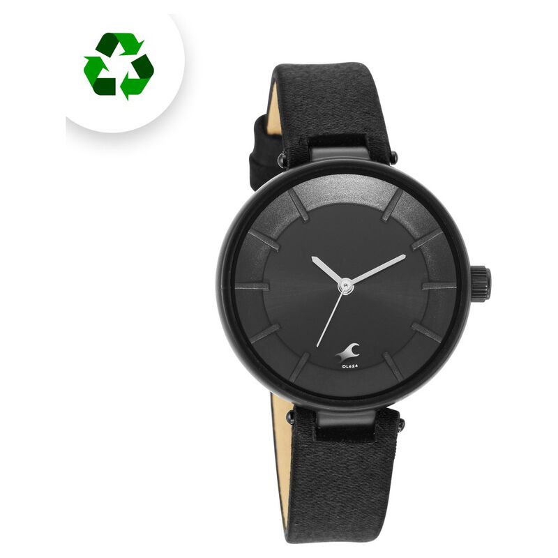 Fastrack Revibe Quartz Analog Black Dial Fabric Strap Watch for Girls