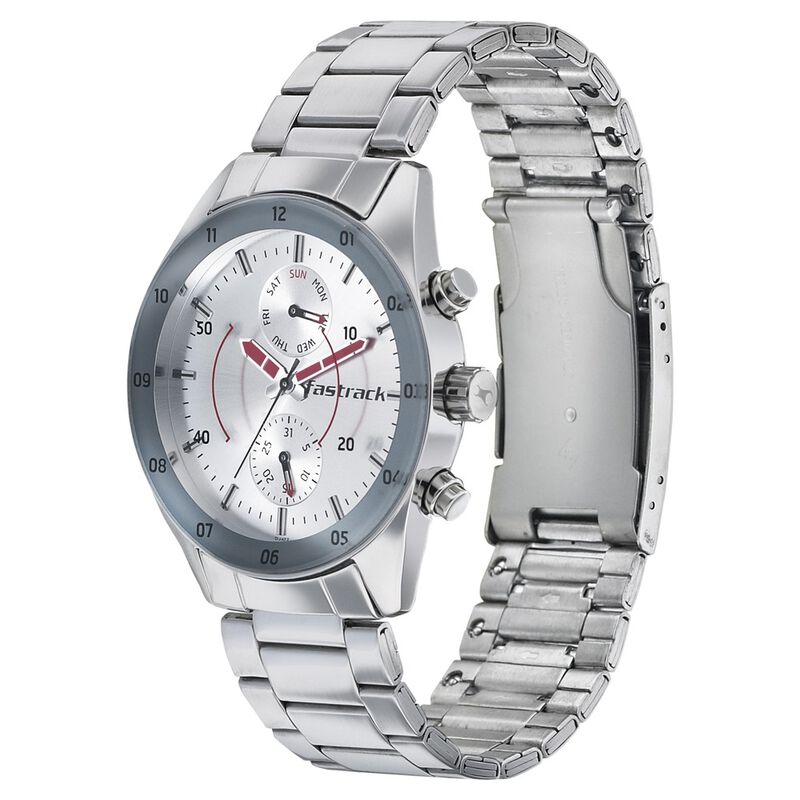 Fastrack Space Rover Quartz Multifunction Silver Dial Stainless Steel ...