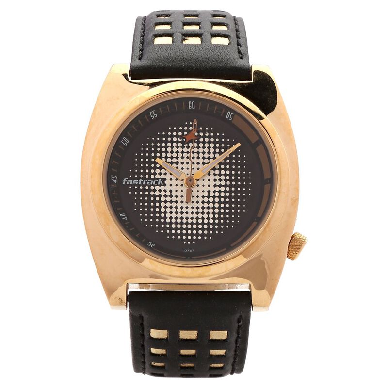 Buy Online Fastrack Quartz Analog Brown Dial Leather Strap Watch for ...