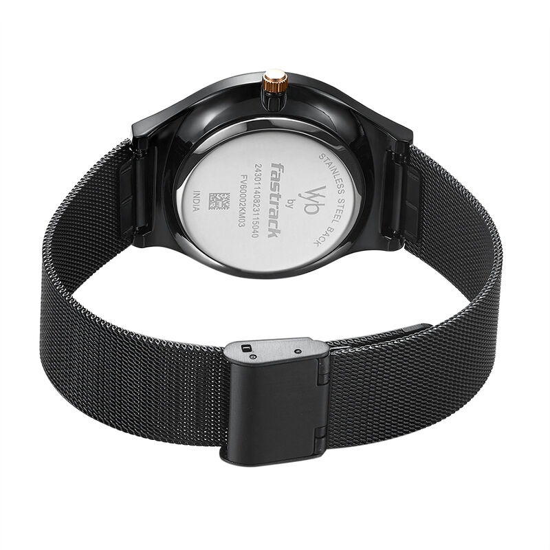 Fastrack Vyb Successor Quartz Analog Black Dial Stainless Steel Strap ...