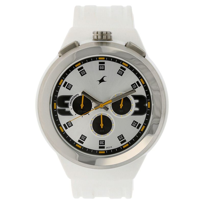 Buy Online Fastrack Quartz Chronograph Silver Dial Plastic Strap Watch ...