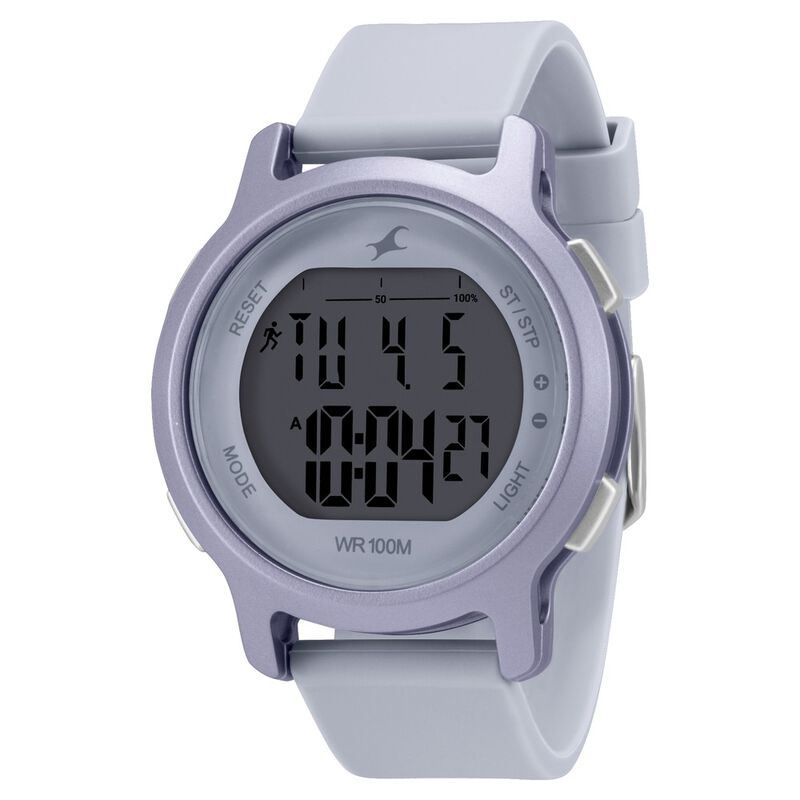 Fastrack Street Line Digital Dial Purple Silicone Strap Watch for Girls
